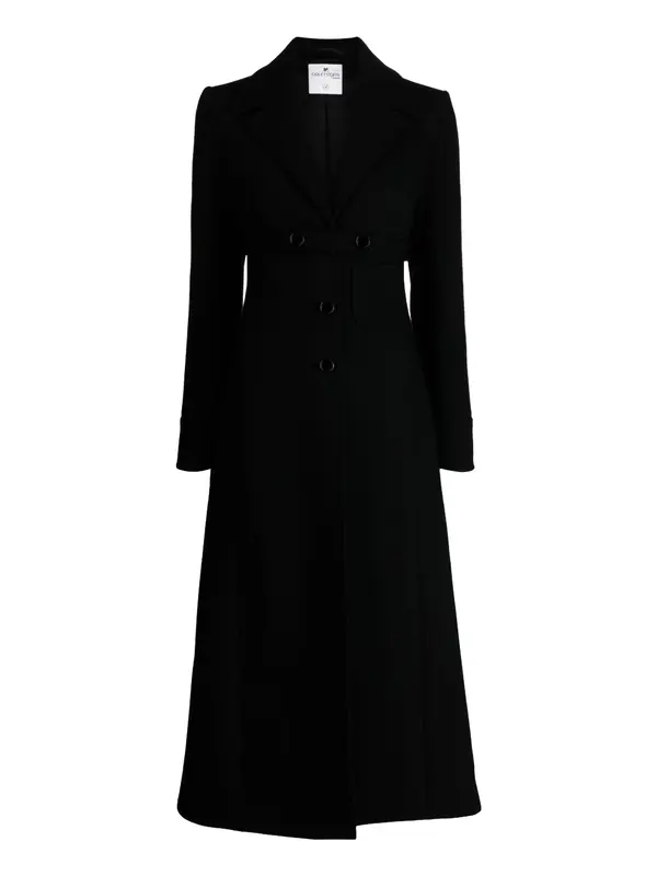 COURREGES Single-breasted A-line Coat - Black