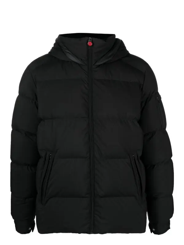 Kiton Logo-patch Quilted Hooded Jacket - Black