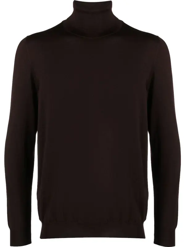 Kiton Roll-neck Jumper - Brown