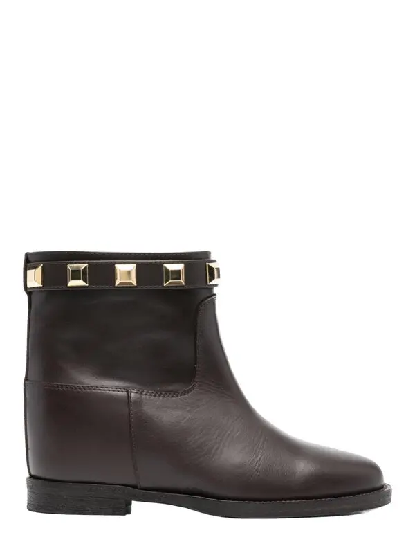 VIA ROMA 15 Santa Monica Leather Ankle Boots - Brown