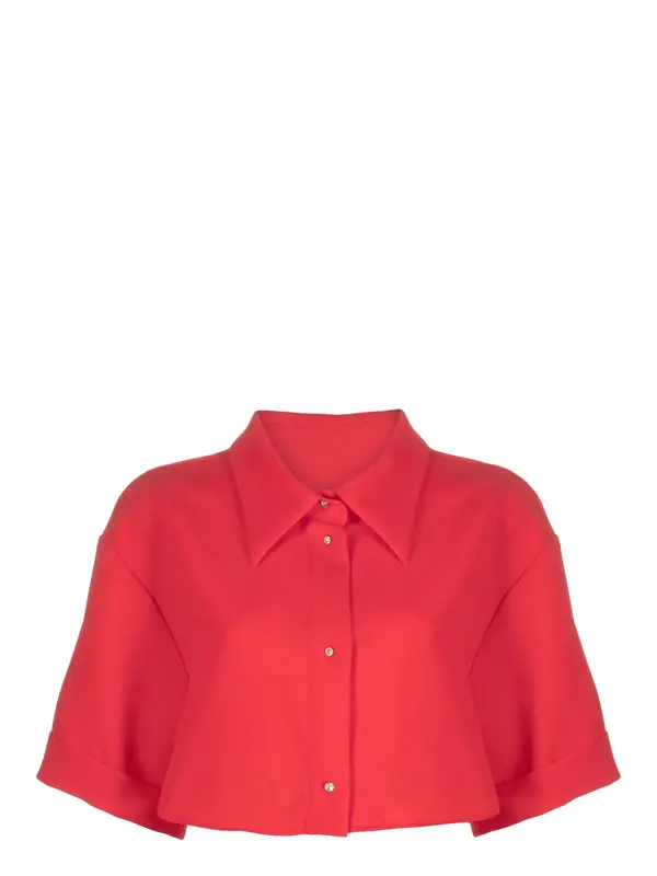 Viktor & Rolf Crepe Cropped Shirt - Red
