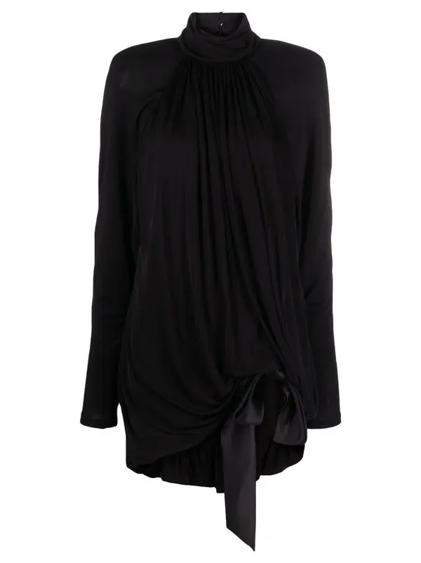 Saint Laurent High-neck Mini Dress - Black