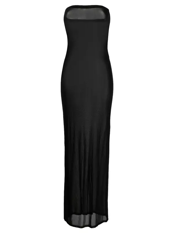 Saint Laurent Semi-sheer Strapless Dress - Black