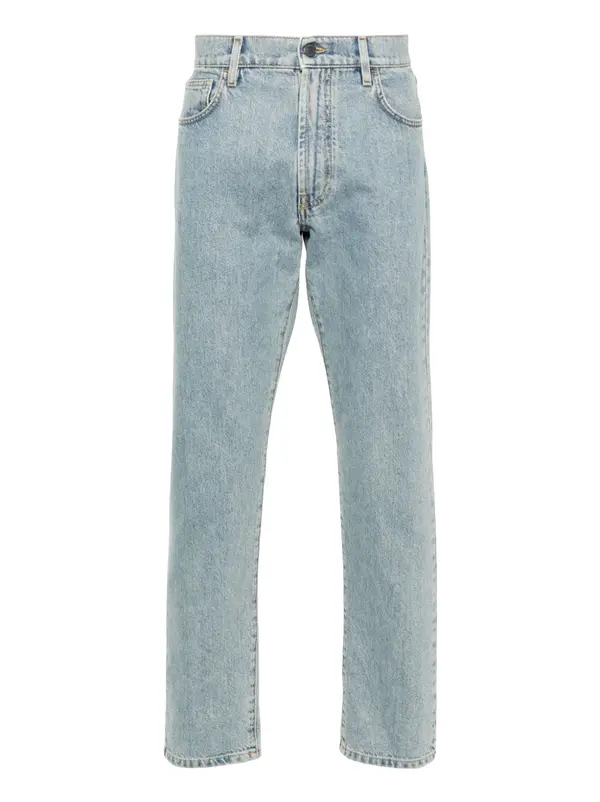 Moschino Logo-appliqué Straight-leg Jeans - Blue