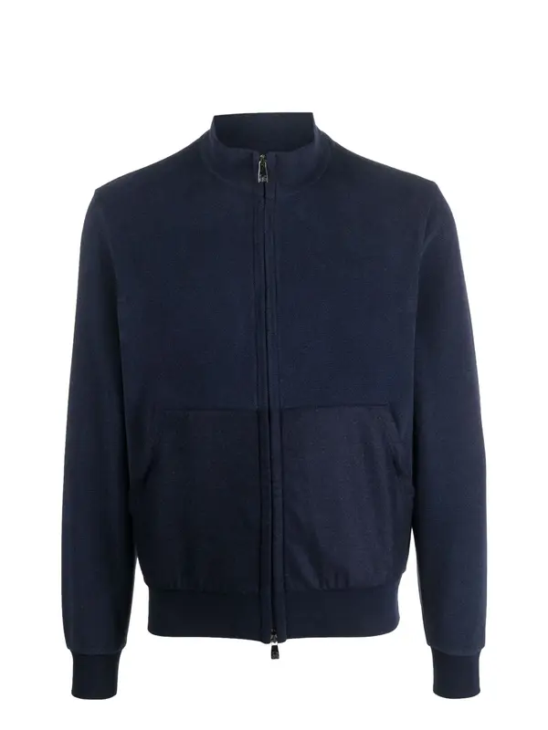 Corneliani Mock-neck Zip-up Sweatshirt - Blue