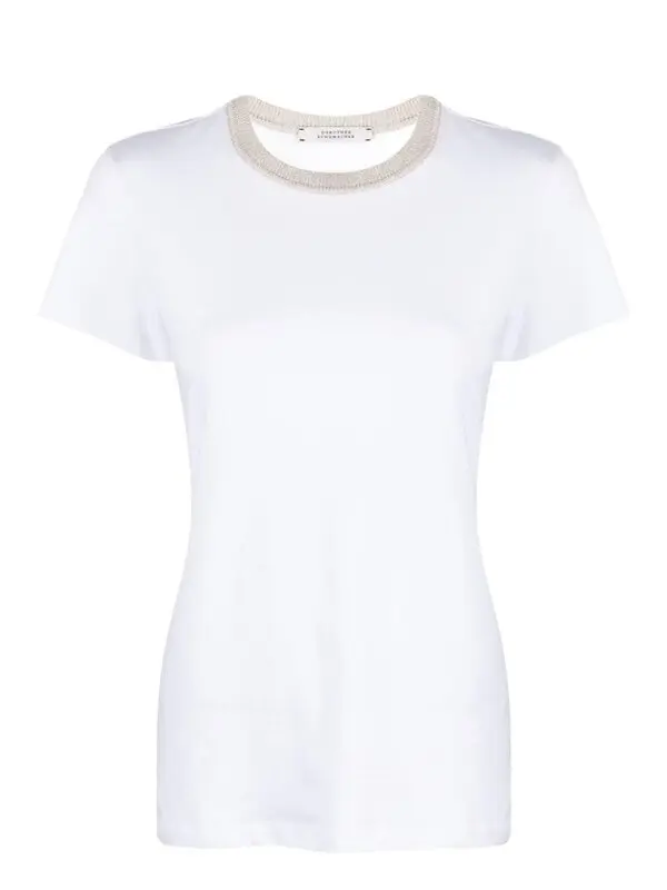 Dorothee Schumacher Metallic-threading Cotton-blend T-shirt - White