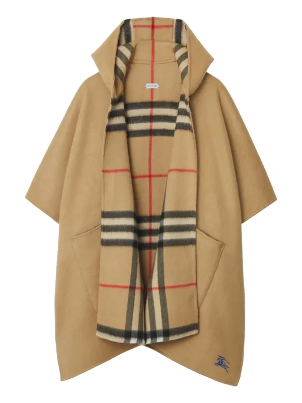 Burberry Embroidered Hooded Cashmere Cape - Neutrals