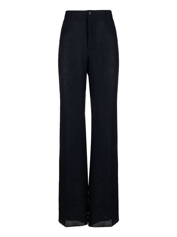 Dolce & Gabbana Linen Tailored Wide-leg Trousers - Blue