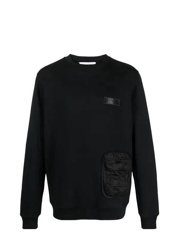 Moschino Cargo Cotton Sweatshirt - Black