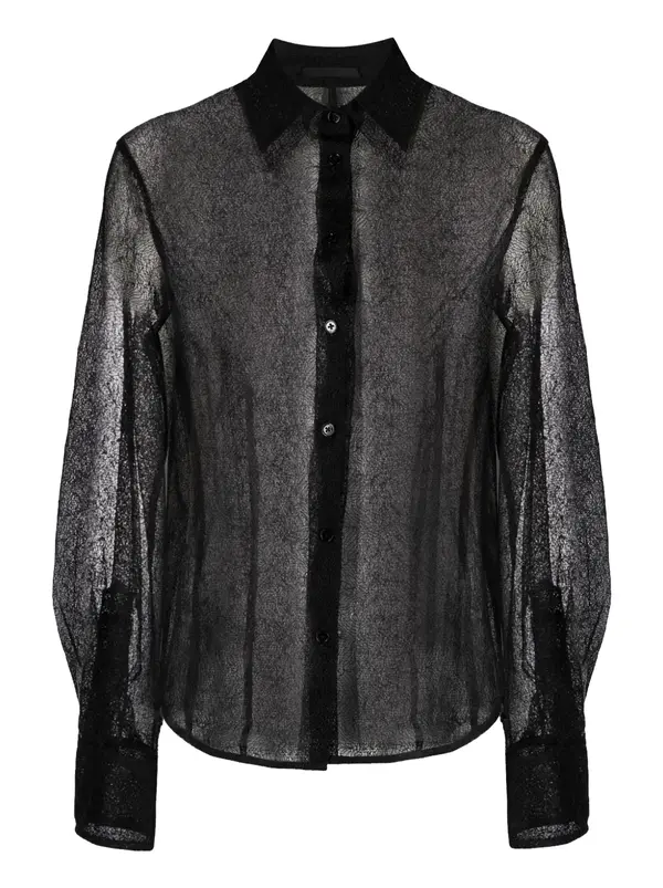 Helmut Lang Mesh Button-up Shirt - Black