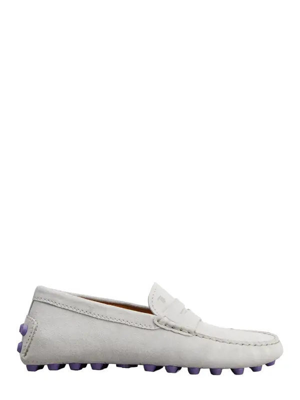 TOD'S Gommino Debossed Loafers - Grey