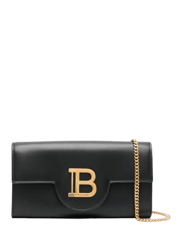 Balmain Logo-plaque Leather Crossbody Bag - Black