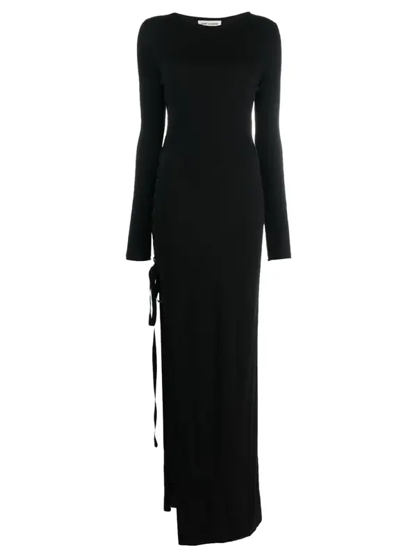 Saint Laurent Side-slit Maxi Dress - Black
