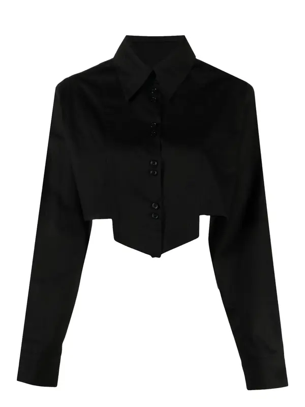 RXQUETTE Cropped Cotton Shirt - Black