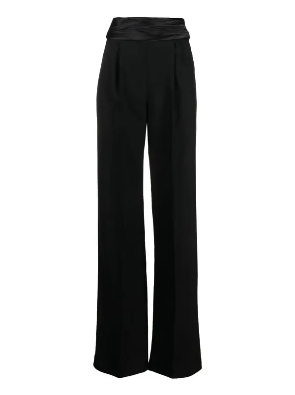 LAQUAN SMITH Sash-detail Tailored Wool Trousers - Black