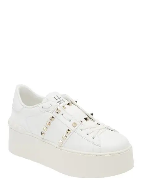 Valentino Garavani Rockstud Platform Sneakers - 0bo Bianco