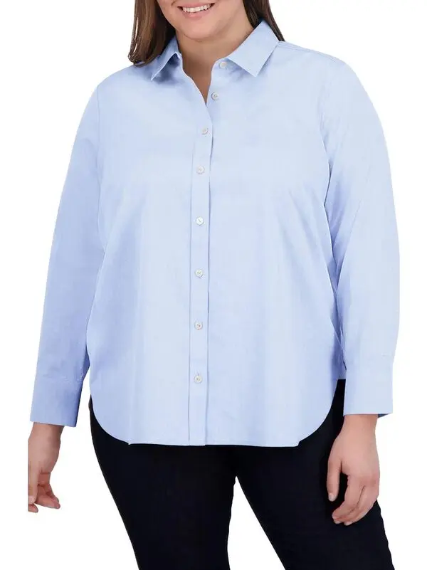 Foxcroft Cotton Non-iron Button-up Shirt - Blue Wave