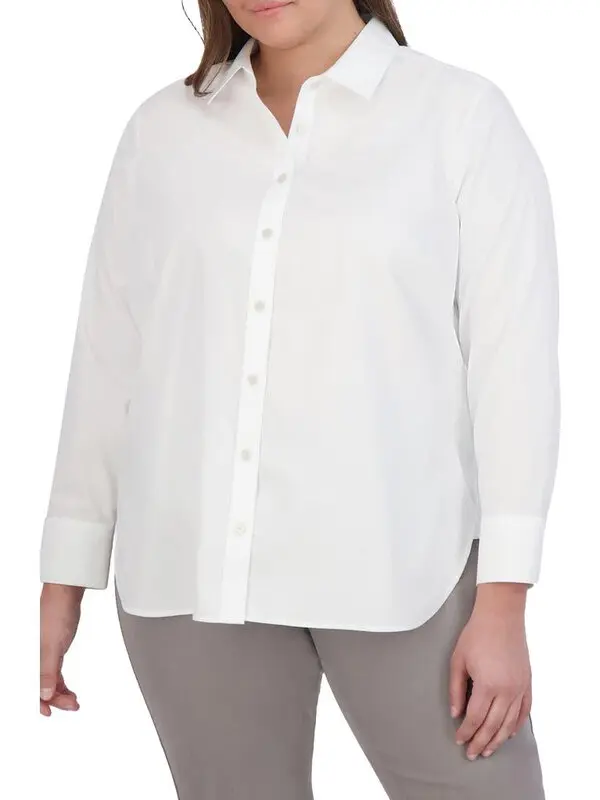 Foxcroft Cotton Non-iron Button-up Shirt - White