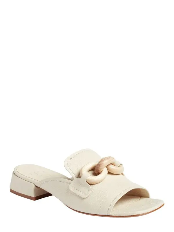 PEDRO GARCIA Enna Leather Slide Sandal - Ivory Petitgrain