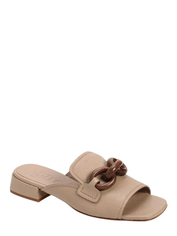 PEDRO GARCIA Enna Leather Slide Sandal - Taupe Petitgrain