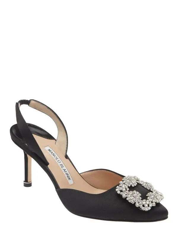 Manolo Blahnik Hangisi Slingback Pumps - Black