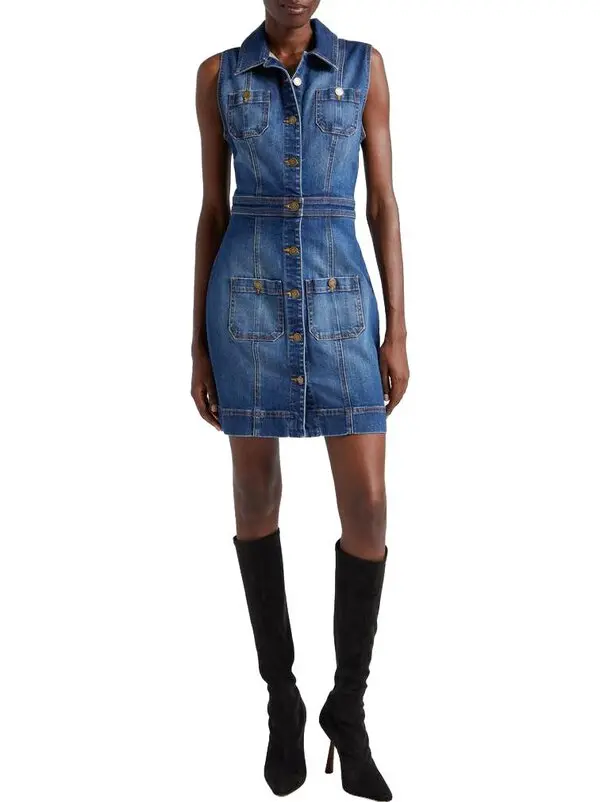 Ramy Brook Juliet Denim Shirt Dress - Medium Wash
