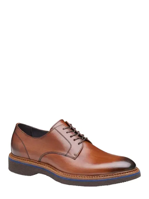 JOHNSTON & MURPHY COLLECTION Jenson Plain Toe Derby - Brown Italian Calfskin