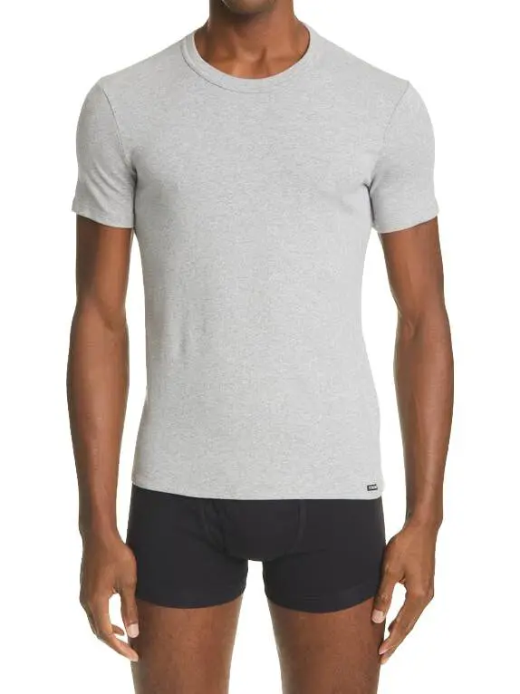 TOM FORD Cotton Jersey Crewneck T-shirt - Grey Melange