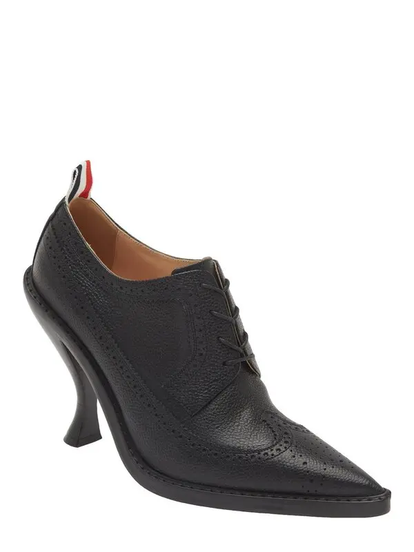 Thom Browne Pointed Toe Wingtip Pump - Black