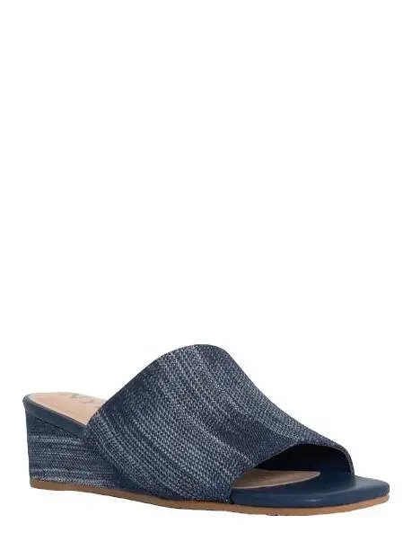 NYDJ Claudine Wedge Slide Sandal - Dark Blue
