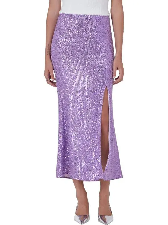 Endless Rose Sequin Midi Skirt - Purple