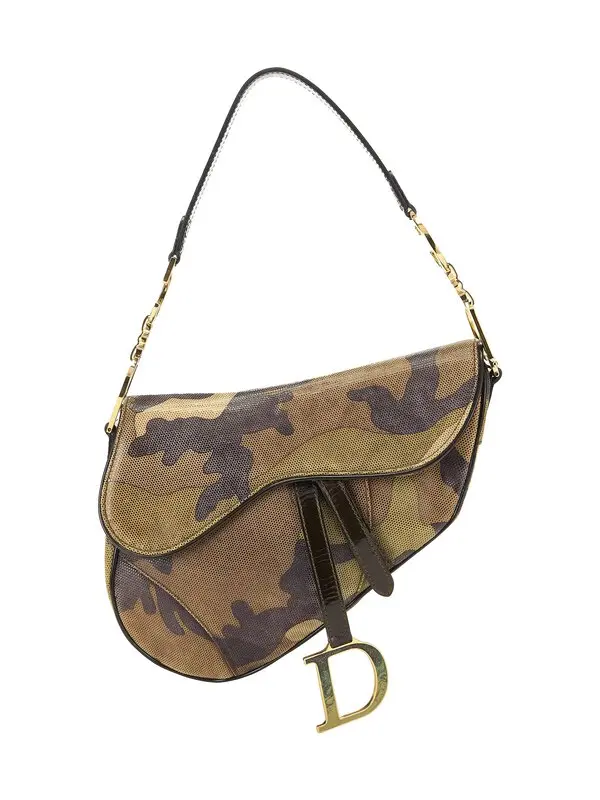 Dior Camouflage Saddle Bag - Brown