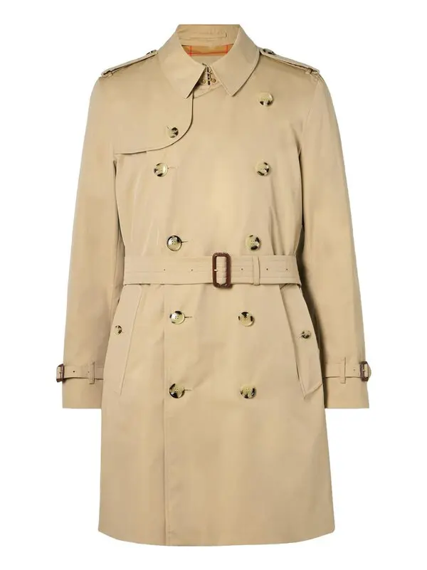 Burberry Kensington Belted Cotton-gabardine Trench Coat - Neutrals