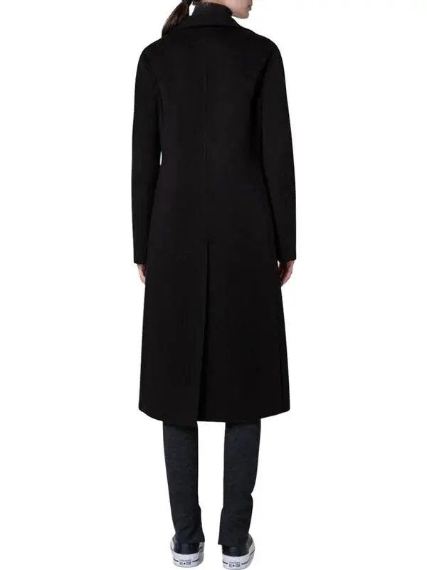 Akris Double Face Cashmere Coat With Leather Collar - Black