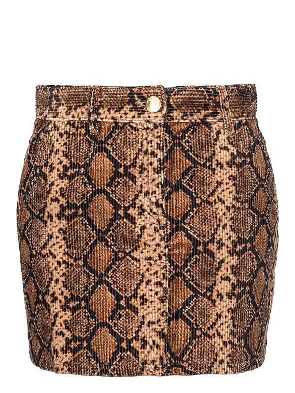 Pinko Harlook Corduroy Mini Skirt - Black/ Beige