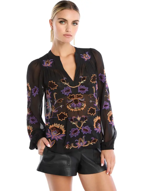 Allison Nicola Holiday Blouse - Black