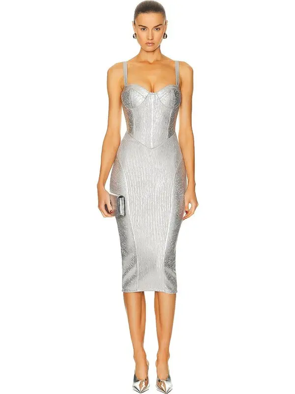 Retrofete Zora Knit Dress - Coated Silver