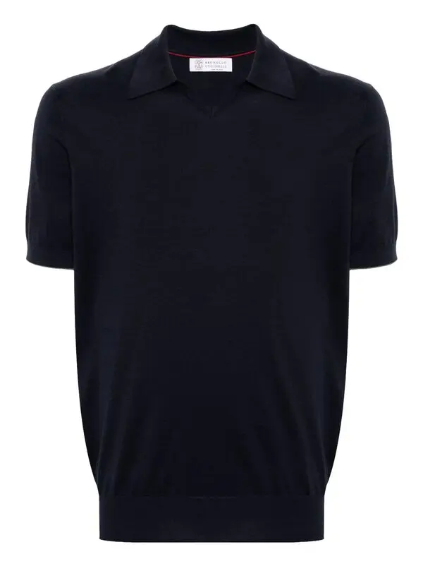 Brunello Cucinelli Short-sleeve Cotton Polo Shirt - Blue