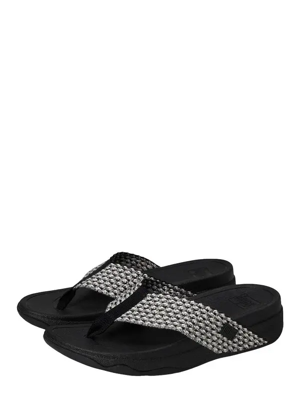 Fitflop Surfa Multi-tone Webbing Toe-post Sandals - Black
