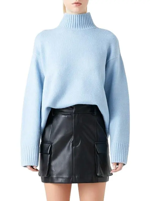 GREY LAB Turtleneck Sweater - Light Blue