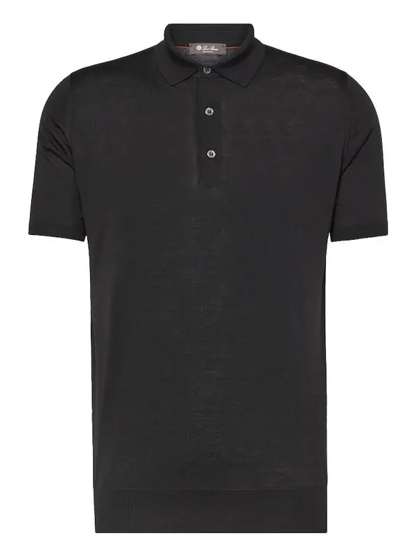 Loro Piana Wish® Wool Polo Shirt - Black