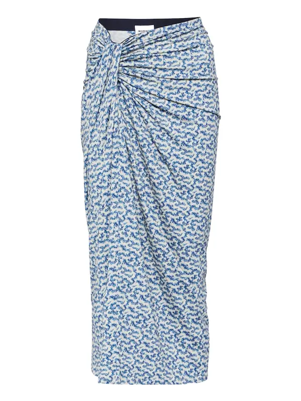 MARANT ETOILE Jeldia Printed Midi Skirt - Blue