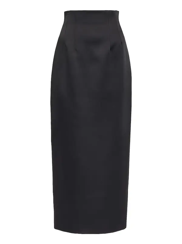 Khaite Loxley High-rise Midi Skirt - Black