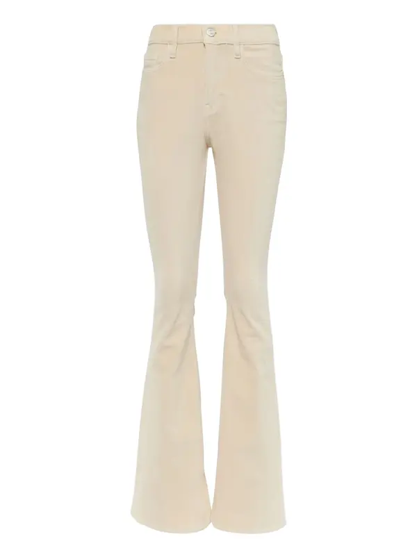 FRAME Le High Flare Velveteen Jeans - White