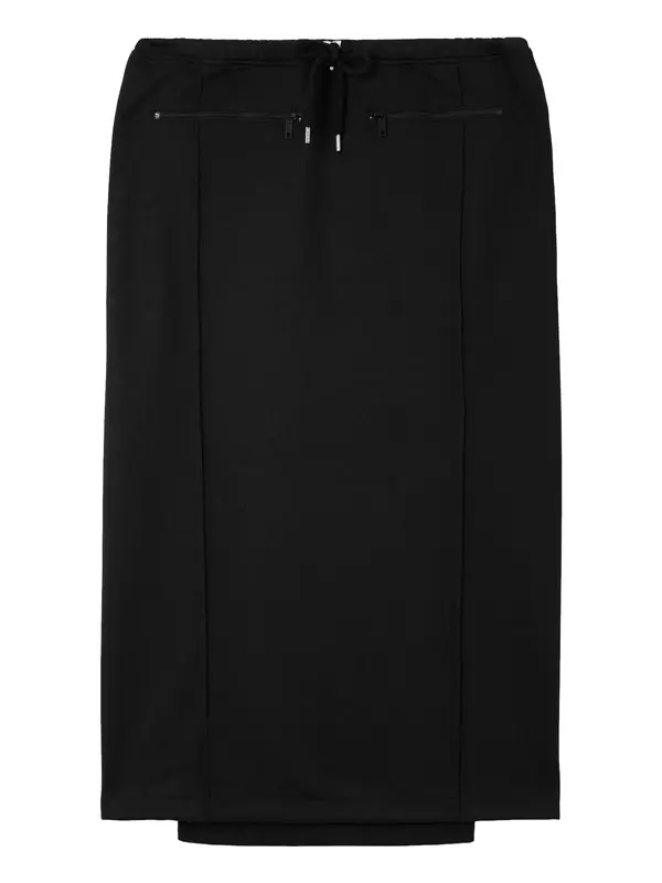 COURREGES Tracksuit Paneled Jersey Midi Skirt - Black