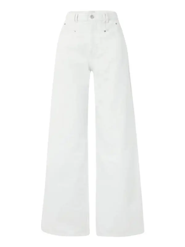 Isabel Marant Lemony High-rise Wide-leg Jeans - White