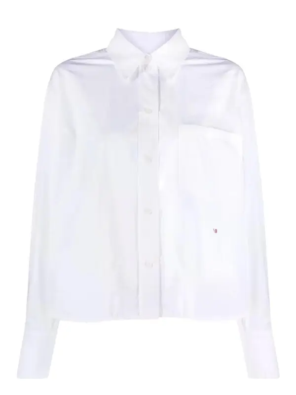 Victoria Beckham Logo-embroidered Poplin Shirt - White