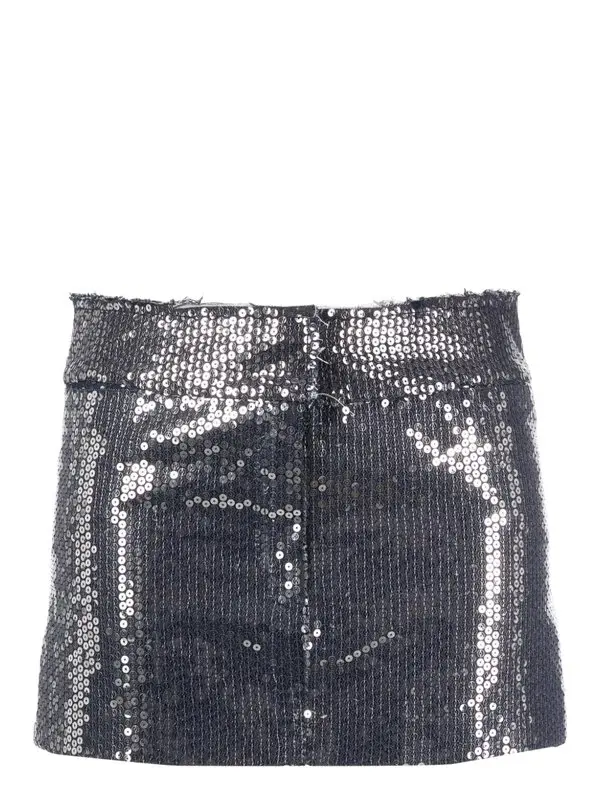 NISSA Sequin-embellished Miniskirt - Silver