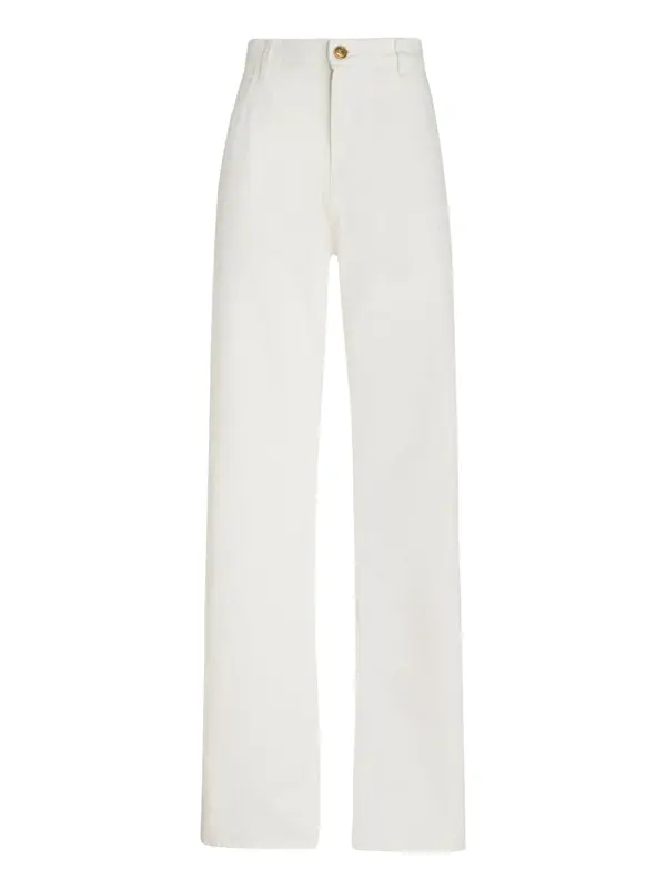 Etro Pegaso-embroidered Wide-leg Jeans - White