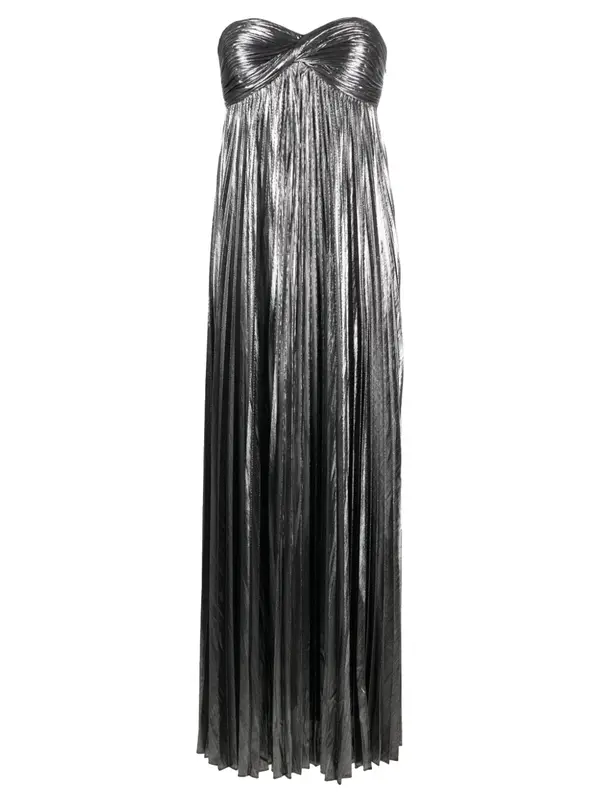 Retrofete Zoa Pleated Maxi Dress - Silver
